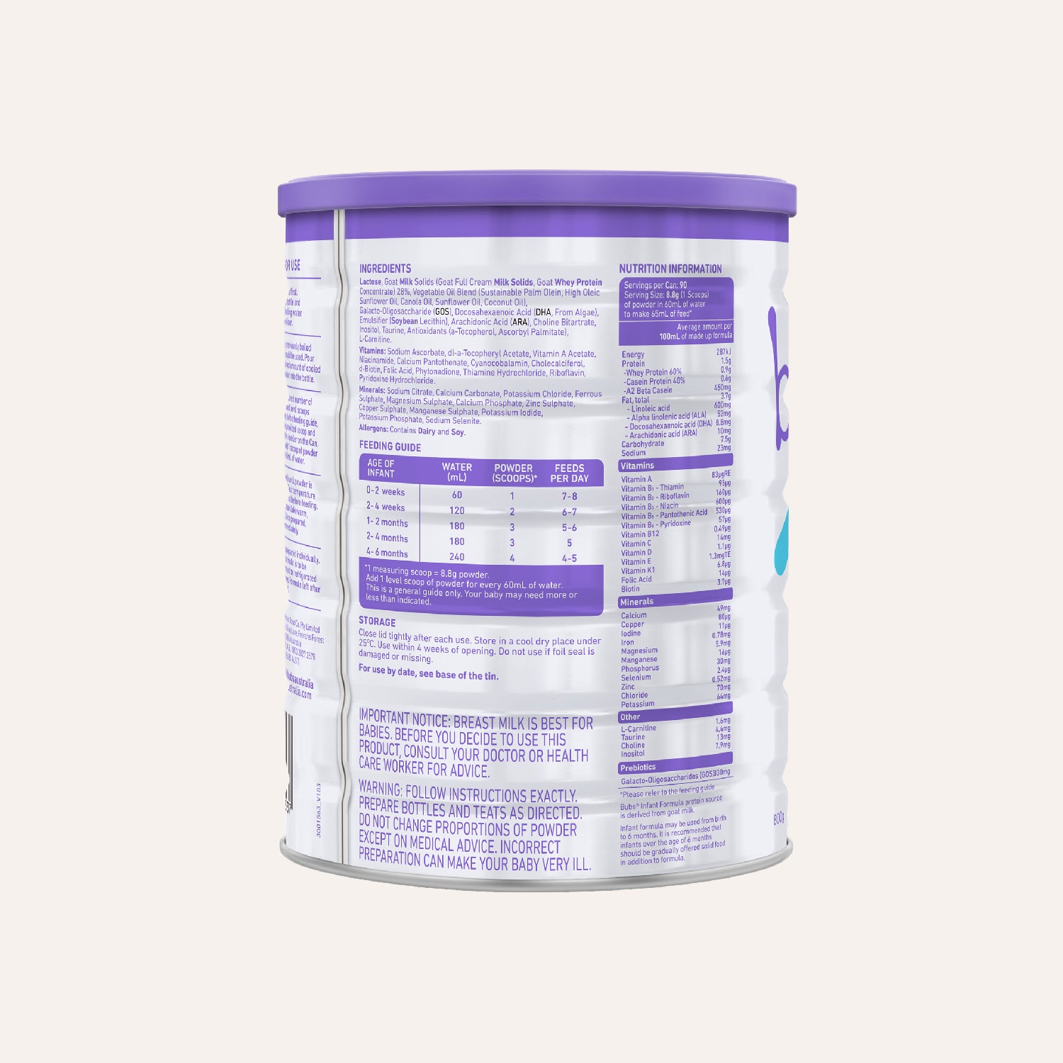 Bubs® Easy-digest Goat Milk Infant Formula Stage 1 – Bubs Australia