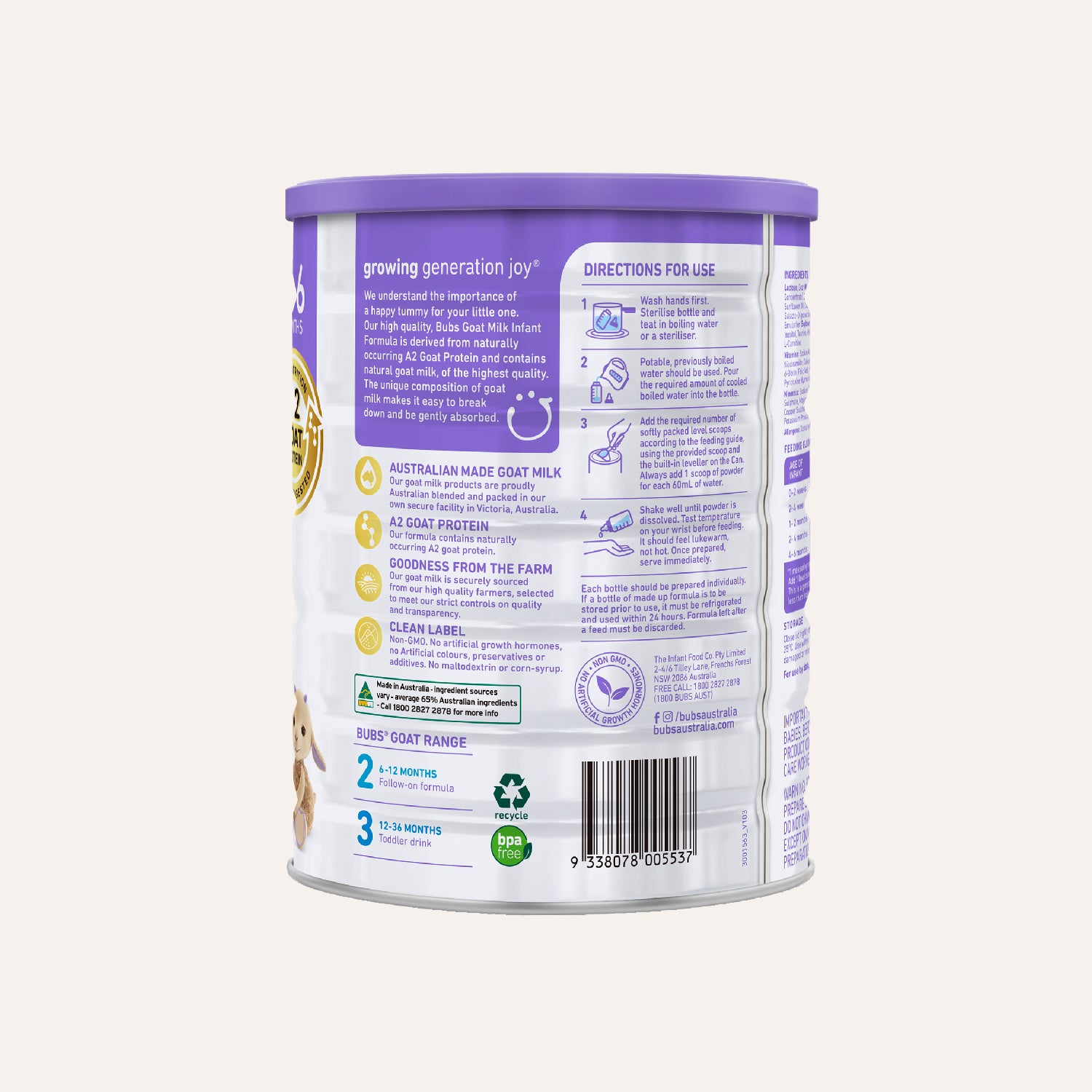 Bubs® Easy-digest Goat Milk Infant Formula Stage 1 – Bubs Australia