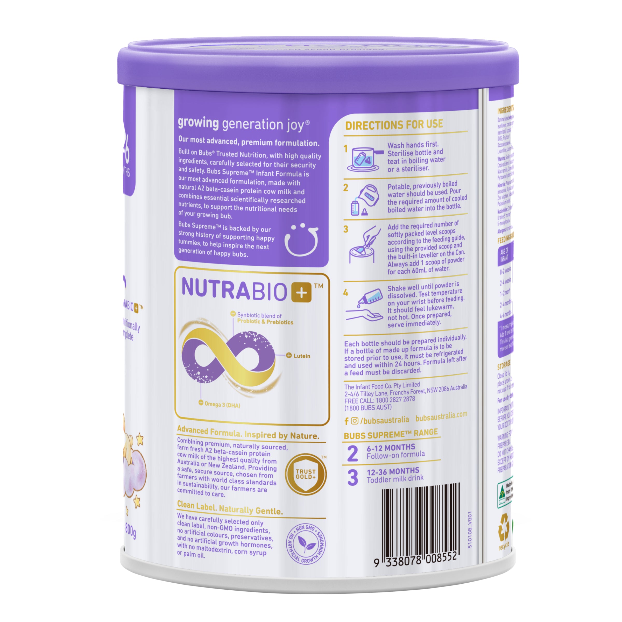 Bubs Supreme™ Infant Formula Stage 1 – Bubs Australia